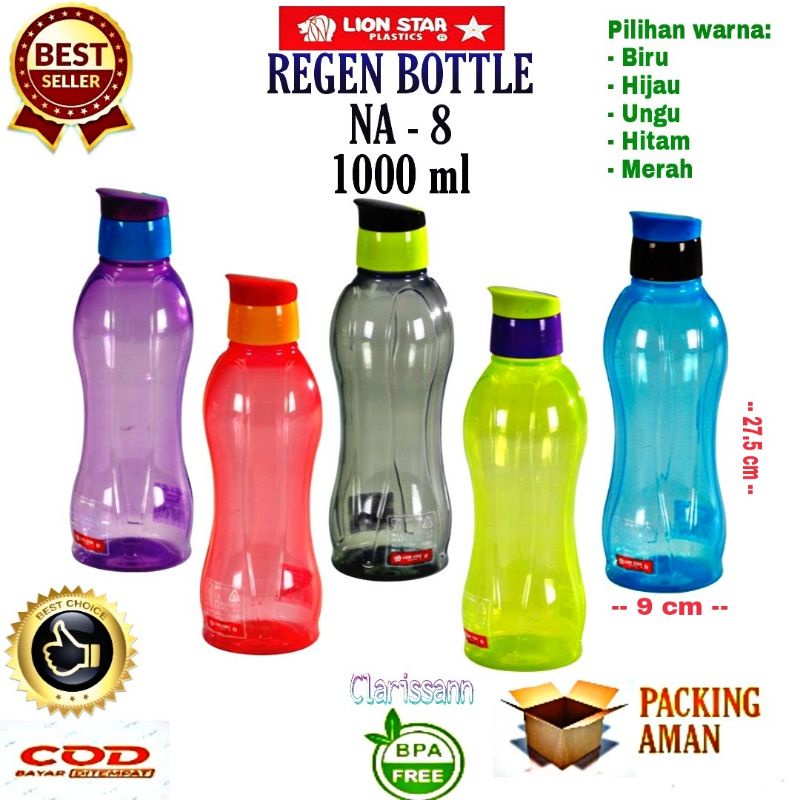 Jual PROMO (Bisa COD) Lion Star Regen Botol Minum 1000 mL NA-8 Botol ...