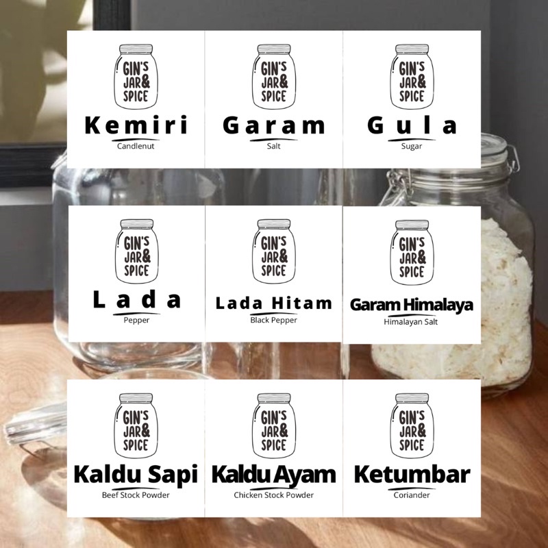 Jual Stiker Bumbu Dapur / Stiker Label Toples / Kitchen Label / Stiker ...