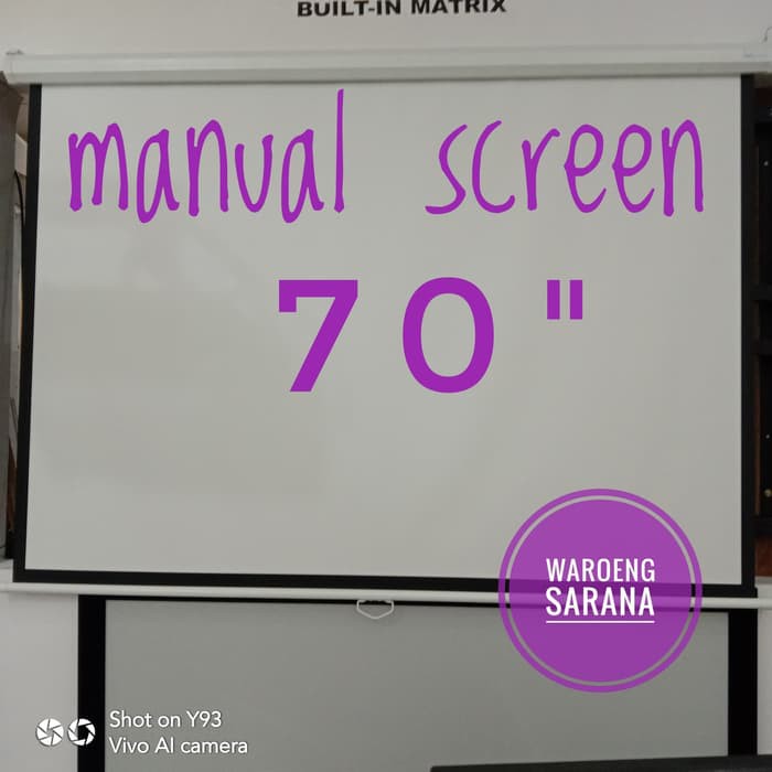 Jual Manual Screen Proyektor 70" / layar infocus gantung 70' / layar ...