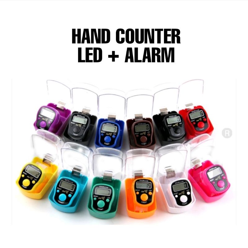 Jual Hand Counter Alat Hitung Tasbih Digital Jari NYALA / LED ALARM ...