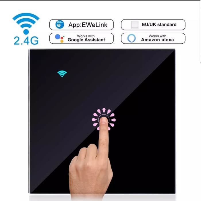 Jual Black Glass 1Ch eWelink Wi-Fi Wallmount Touch Screen Switch | Shopee Indonesia