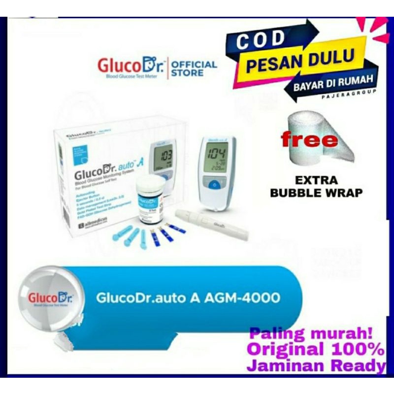 Jual Gluco Dr Auto agm 4000+strip 25 alat cek gula darah Gluco Dr auto ...