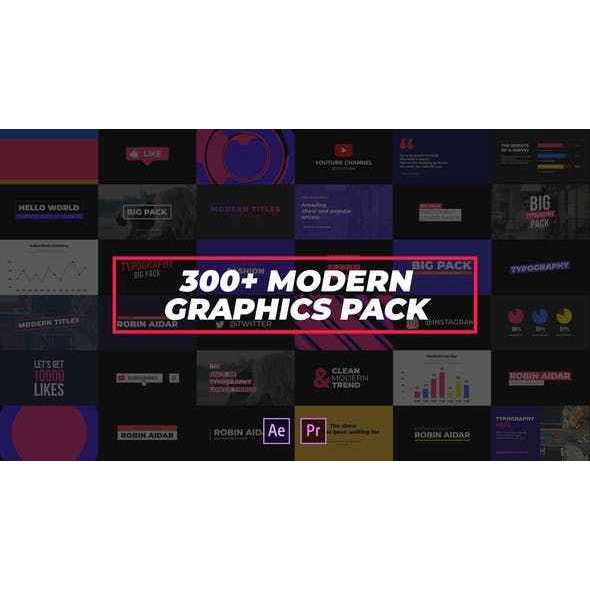 Jual 300+ Modern Graphics Pack - After Effects Templates [Premium After ...