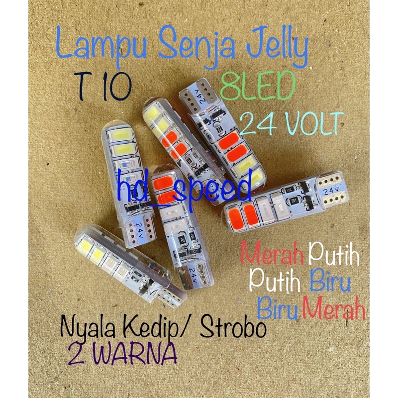 Jual LAMPU SENJA JELLY T10 8LED 24VOLT 2WARNA KEDIP | Shopee Indonesia