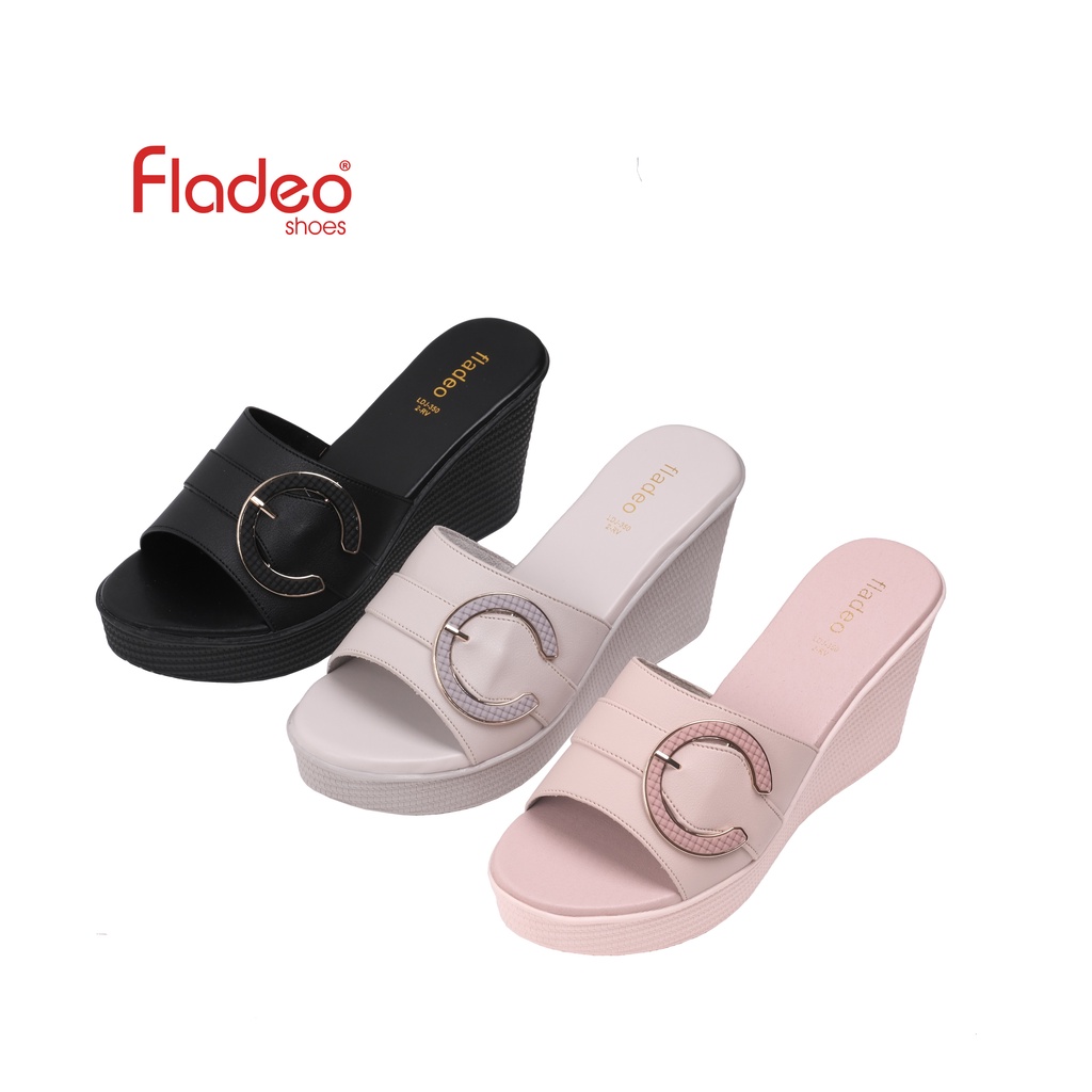 Jual Fladeo C22/LDJ350-2RV/Sendal Wedges Slide Wanita [ Wedges Slipper ...