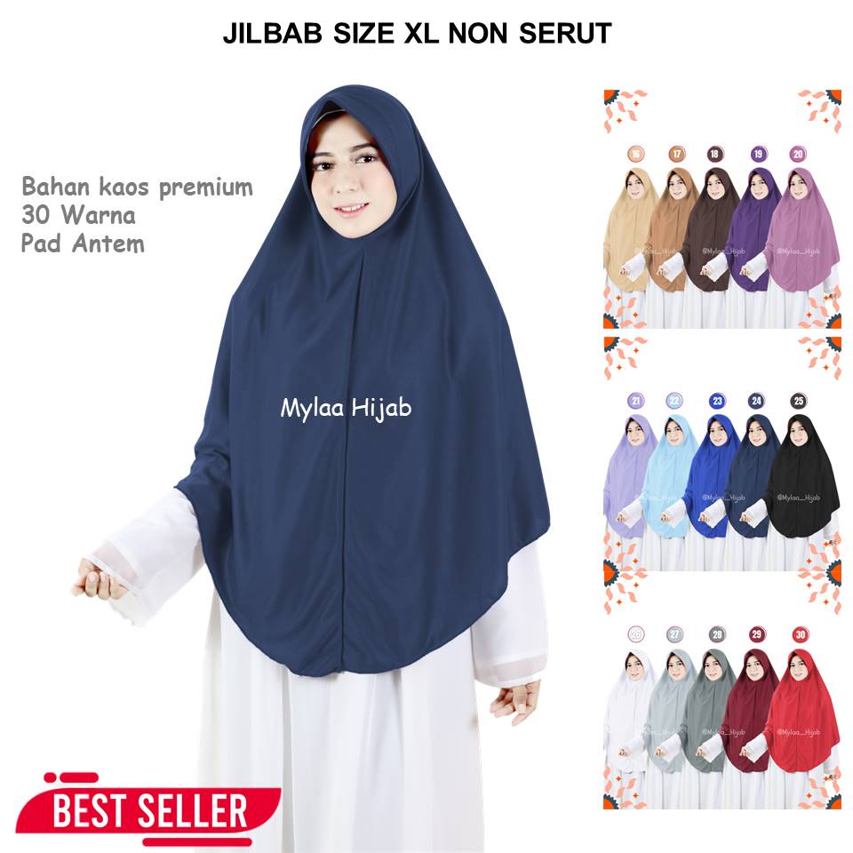 Jual Jilbab Hijab Bergo Instan XL NON SERUT Anak Sekolah Dewasa Bahan ...