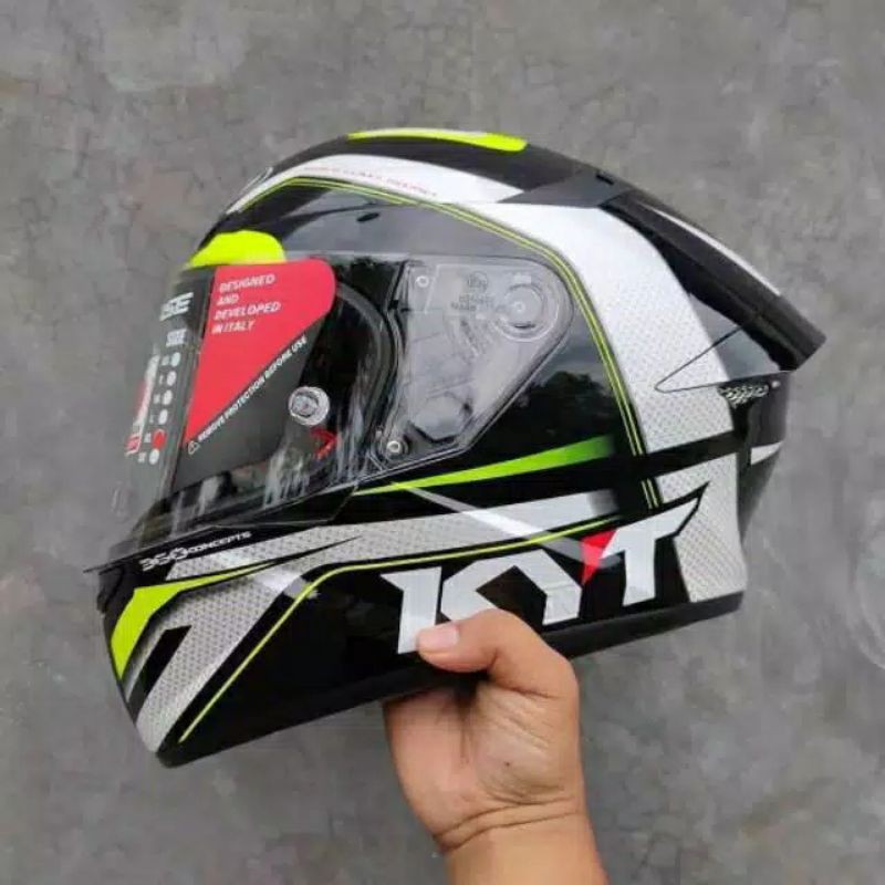 Jual HELM KYT TT COURSE GRAND PRIX BLACK YELLOW HELM TT COURSE ORI ...