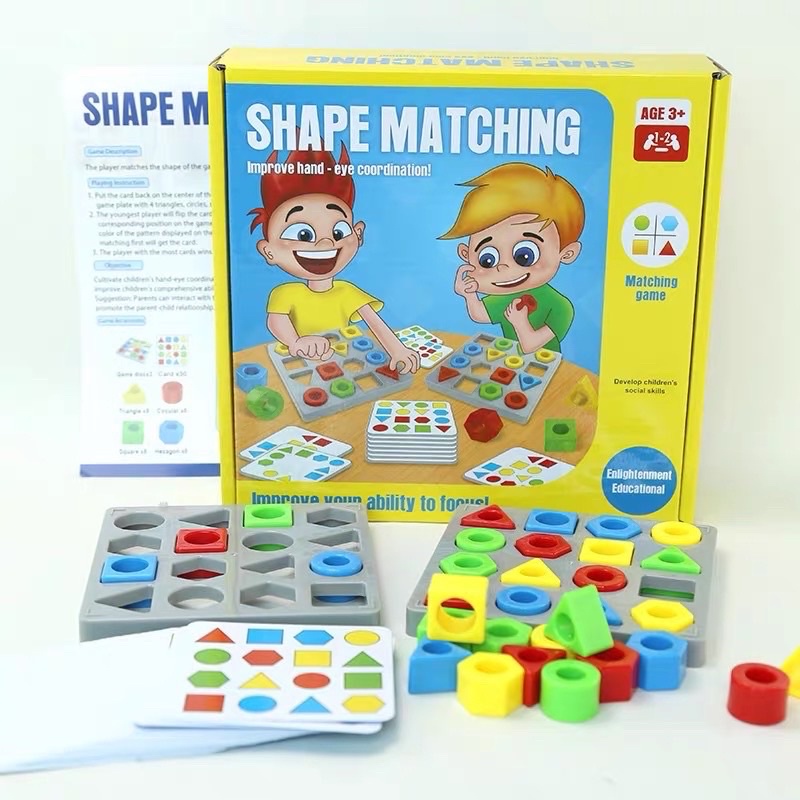 Jual Shape and color sorting board game, mainan edukasi anak, latihan ...