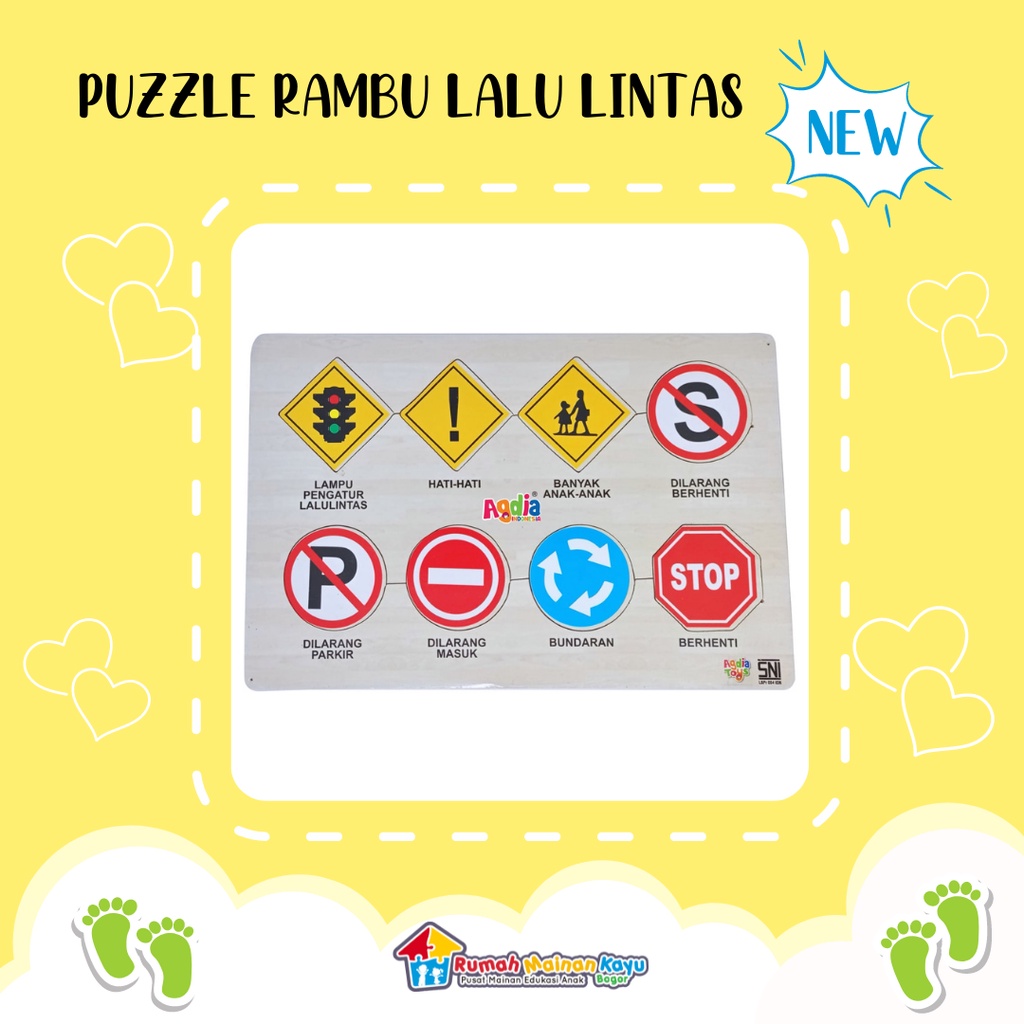 Jual Puzzle Rambu Lalu Lintas Mainan Kayu Edukasi Anak | Shopee Indonesia