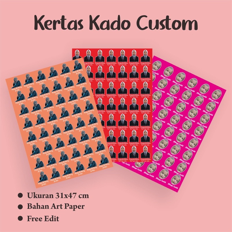 Jual KERTAS KADO CUSTOM | KERTAS KADO FOTO | KERTAS HADIAH | PREMIUM ...