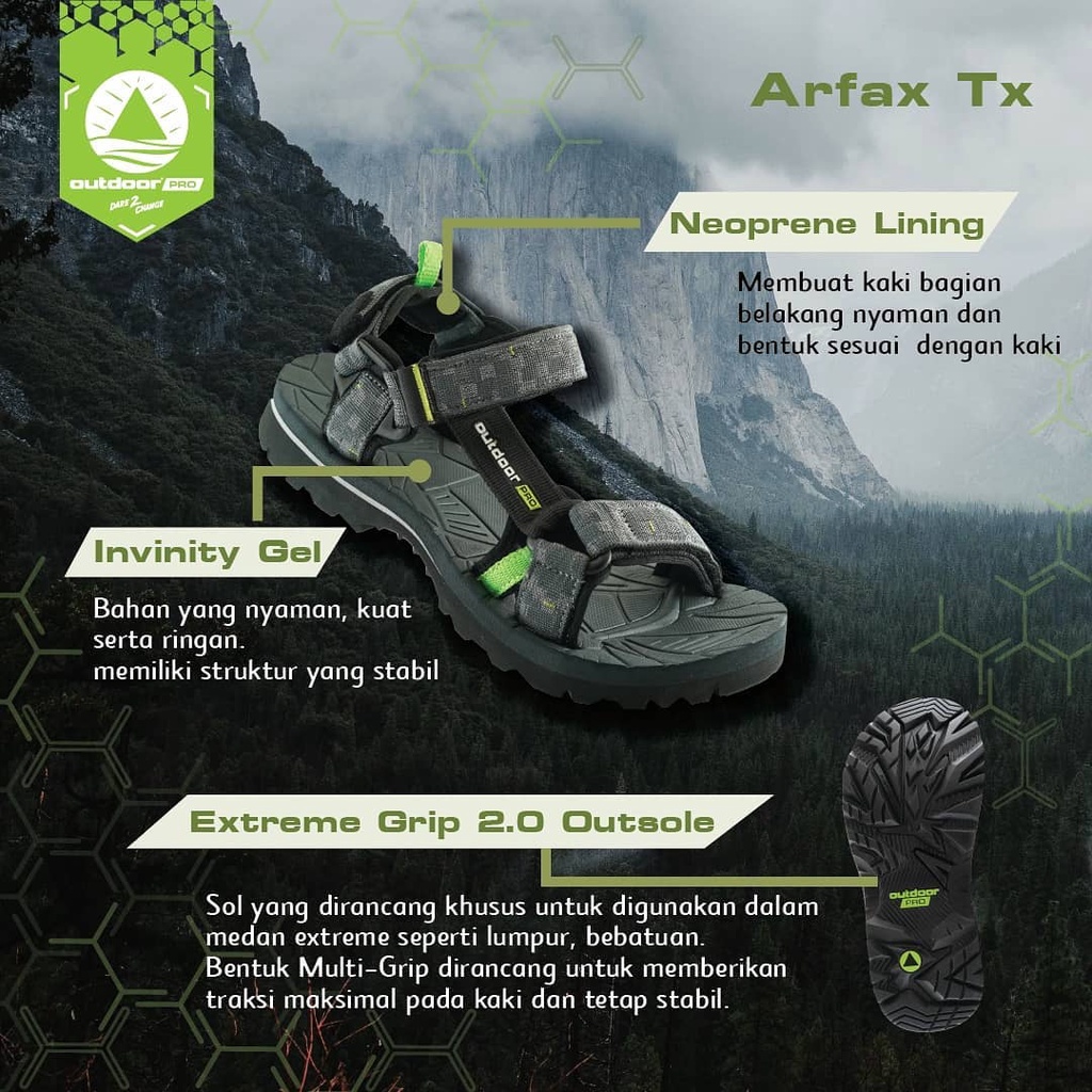Jual Sandal Gunung OUTDOOR PRO ARFAK TX Sendal Trail Hiking Trekking ...