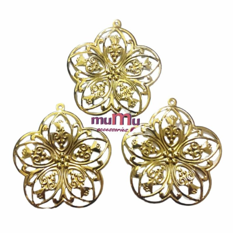 Jual Lempeng lempengan plat besi bunga bahan aksesoris craft ( 12 biji ...