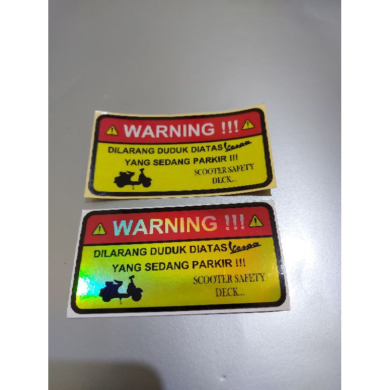 Jual STICKER WARNING VESPA DILARANG DUDUK DIATAS VESPA PRINCUTT ...