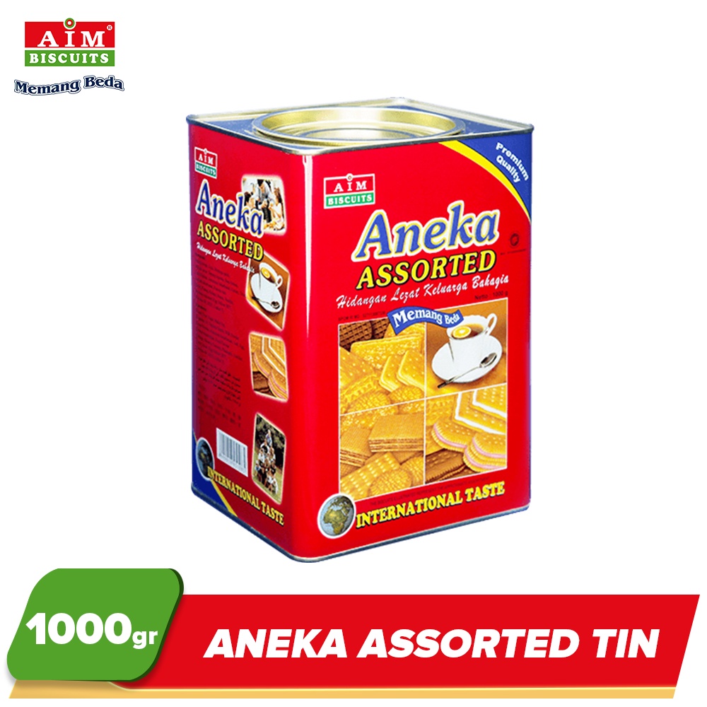 Jual AIM Aneka Assorted 1000g / Kaleng Biskuit AIM Assorted 1Kg ...