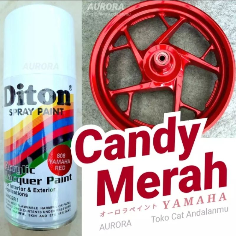 Jual Cat Pilok Diton Spray Paint 808 Yamaha Red 300ml Candy Tone Merah ...