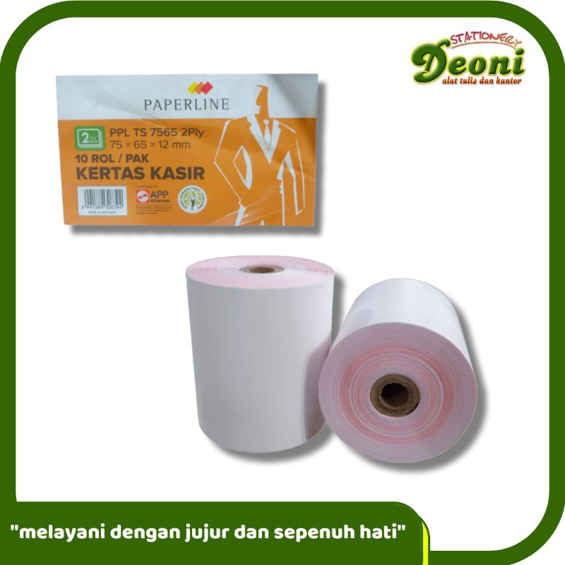 Jual Paperline Kertas Kasir / Kertas Telstruk 75mm x 65mm x 12mm 2 ...