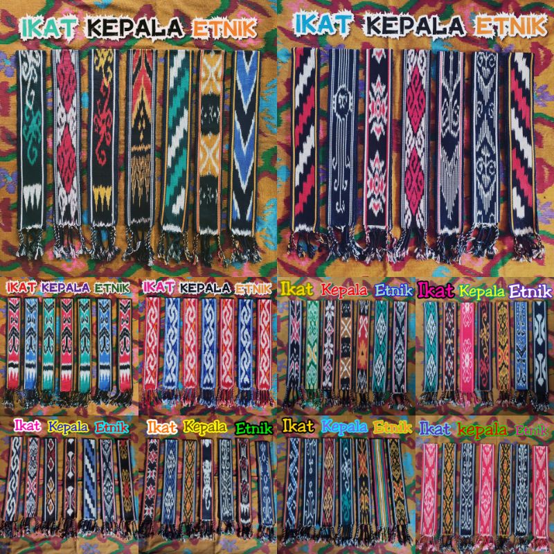 Jual Ikat kepala Etnik Dayak Kalimantan, Kain Tenun Etnik, Syal Tenun ...