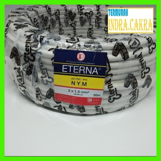Jual 35Wt5Ey7- Kabel Eterna Nym 2X1,5 @50M 2X1.5 Putih Tunggal Kawat Yu8Gu7Y- | Shopee Indonesia