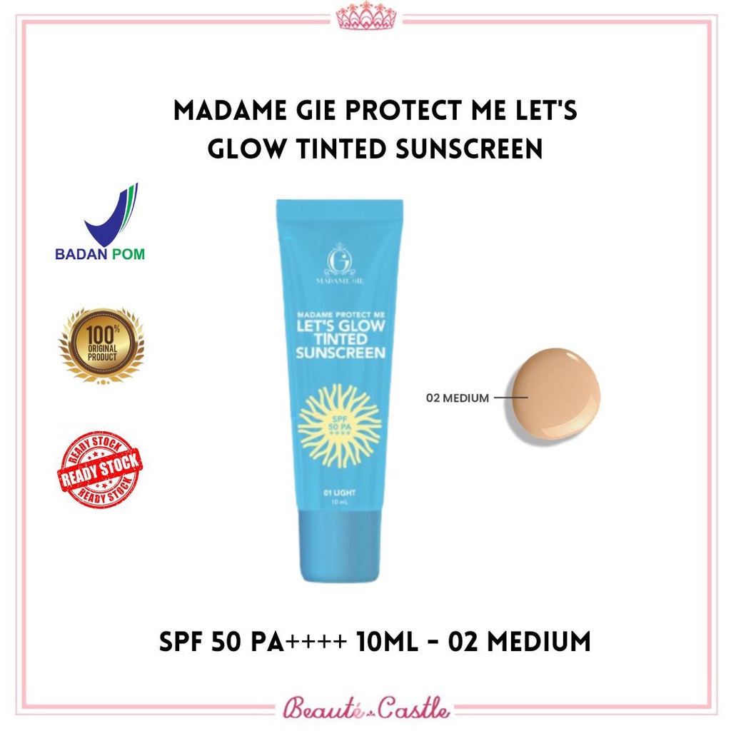Jual Madame Gie Madame Protect Me Let's Glow Tinted Sunscreen SPF 50 PA ++++ 35ML|10ML ...