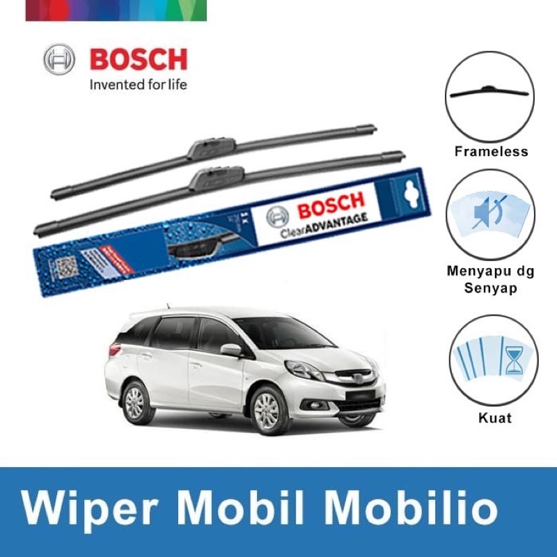 Jual Bosch Wiper Kaca Mobil Sepasang Honda Mobilio Frameless Clear Advantage 22" 16" | Shopee ...