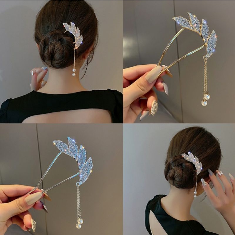 Jual Hiasan Rambut Liontin Gold Silver Pearl - Tusuk Konde Sanggul ...