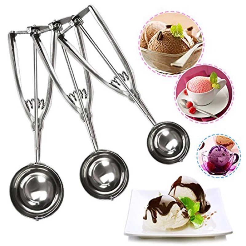 Jual sendok scoop ice cream stainless steel - ice cream scoop | Shopee ...