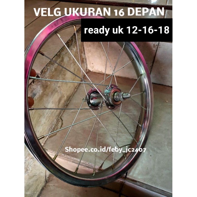 Jual VELG SEPEDA ANAK BESI STEEL UKURAN 12 16 18 inch SUDAH JADI SIAP ...