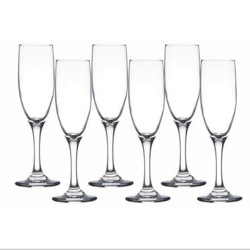 Jual 1 SET ISI 6 PCS GELAS CHAMPAGNE FLUTE-GELAS WEDDING TOAST-GELAS ...