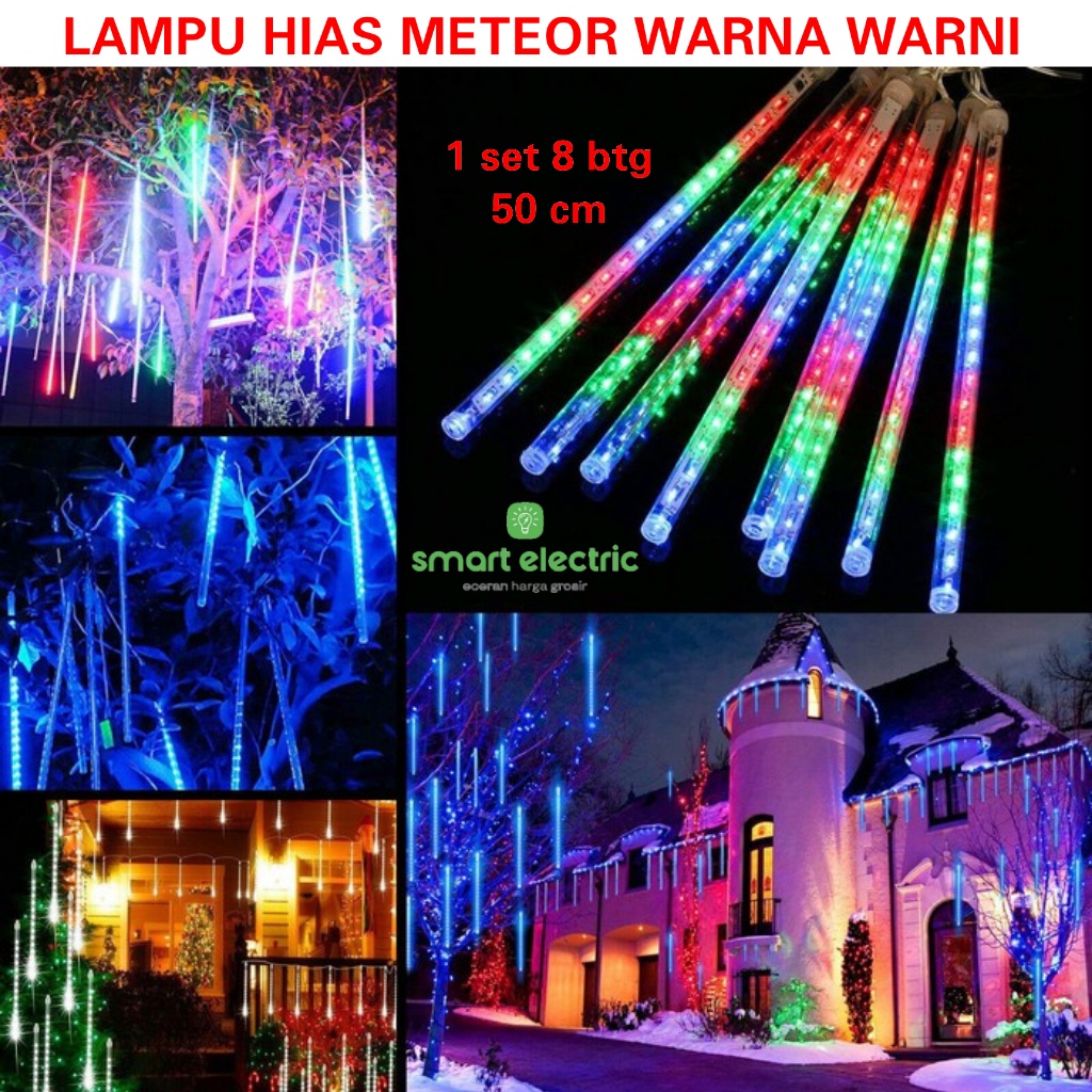 Jual Lampu Hias Meteor 8 Batang Warna Warni Cantik LED Tumblr Dekor ...