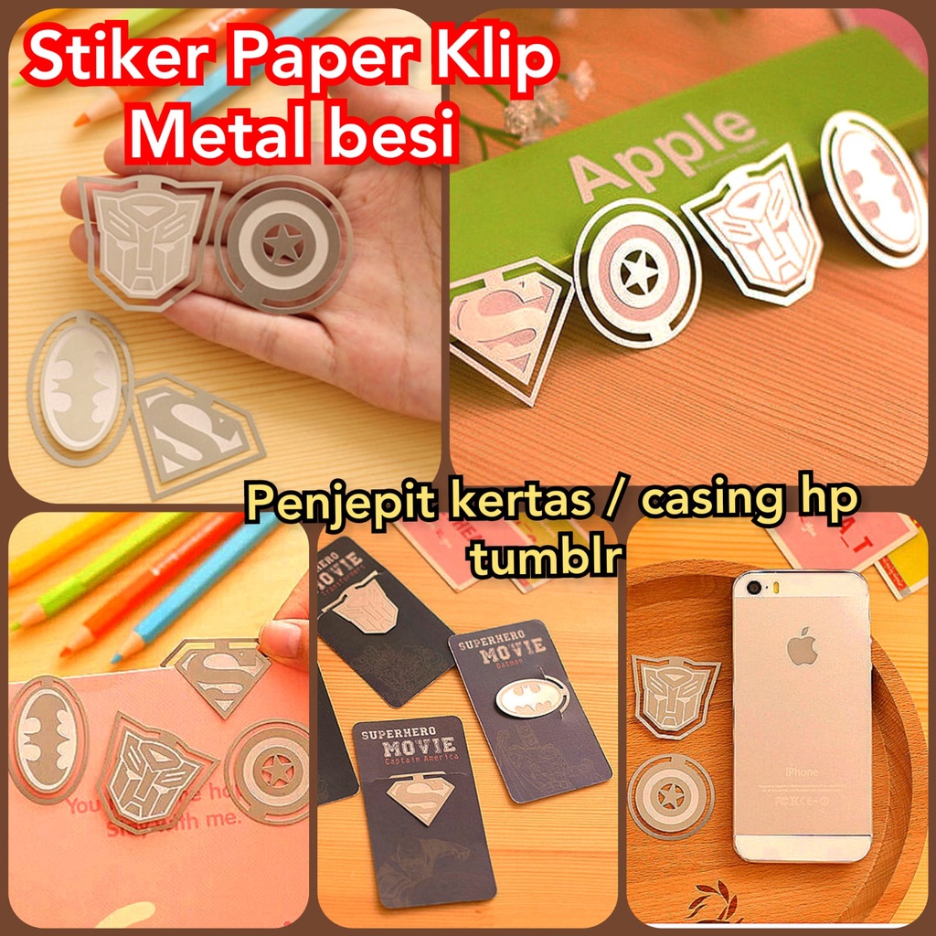 Jual [VIP] Paper klip Metal Besi Super Hero Unik Lucu Penjepit Kertas ...