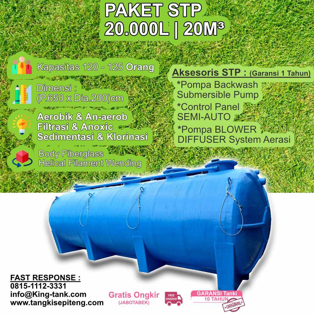 Jual Tangki STP (Sewage Treatment Plant) PAKET Lengkap - 20000 L / 20m3 ...