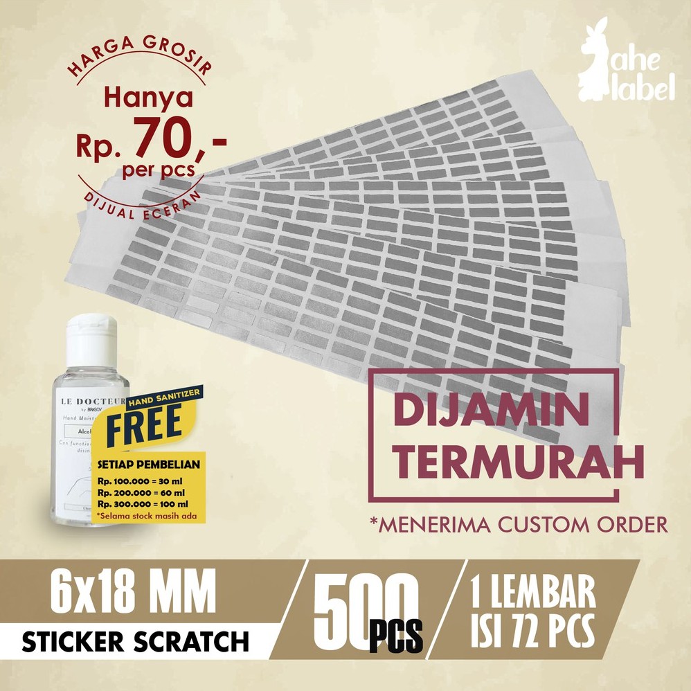 Jual STICKER GOSOK , STIKER SCRATCH , PENUTUP PIN VOUCHER 6X18 MM POLOS ...