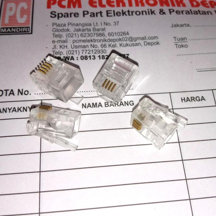 Jual Rj11 Rj 11 4Pin Konektor Telpon Pcmelebik54 Kualitas Baik | Shopee ...