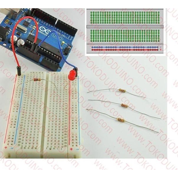Jual MINI SOLDERLESS BREADBOARD 400 TIE POINTS 400 TITIK COCOK DENGAN MB102 | Shopee Indonesia