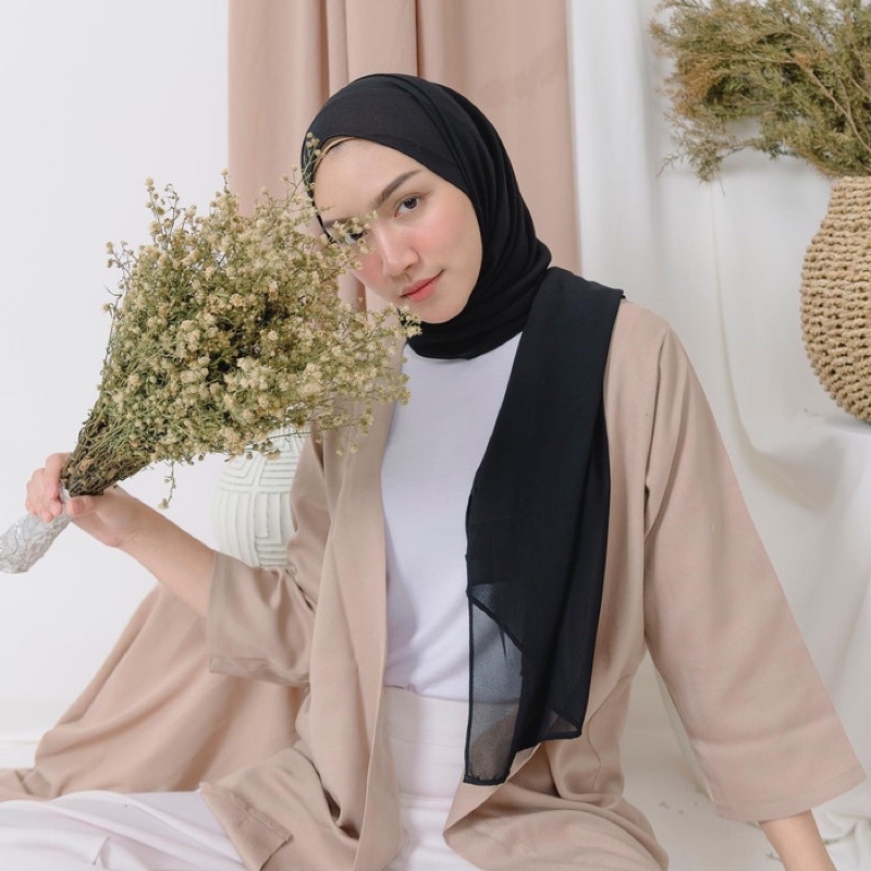Jual Pashmina Ceruty Polos Hitam Pashmina Ceruty Babydoll Hitam Polos Pashmina Polos Hitam ...