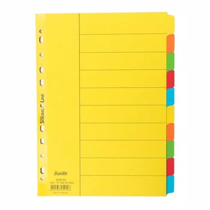 Jual Pembatas Dokumen/ Divider A4 10 warna Bantex 6050 | Shopee Indonesia