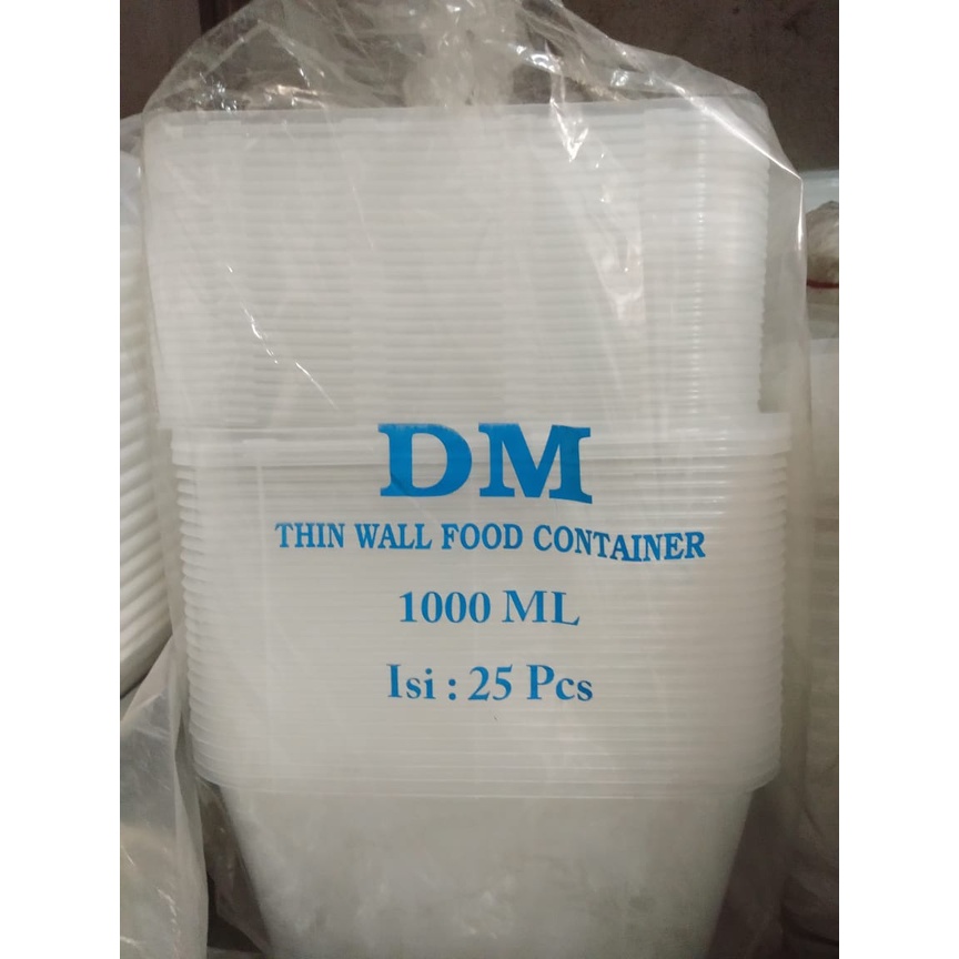 Jual Kotak Makan Plastik Thin Wall Food Container 1000 ml (25 pcs ...