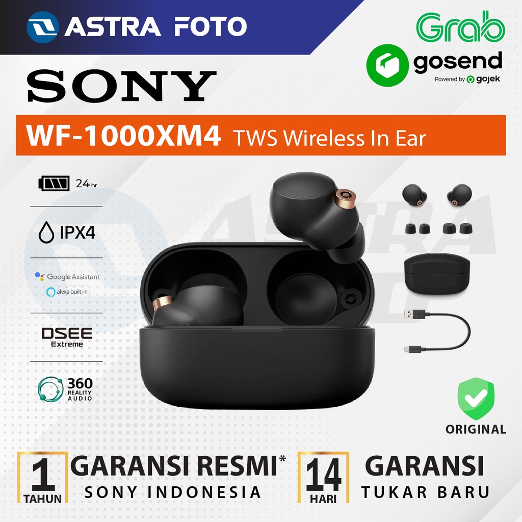 Jual Sony WF-1000XM4 TWS Wireless In Ear Headphones WF1000XM4 Earbuds ...