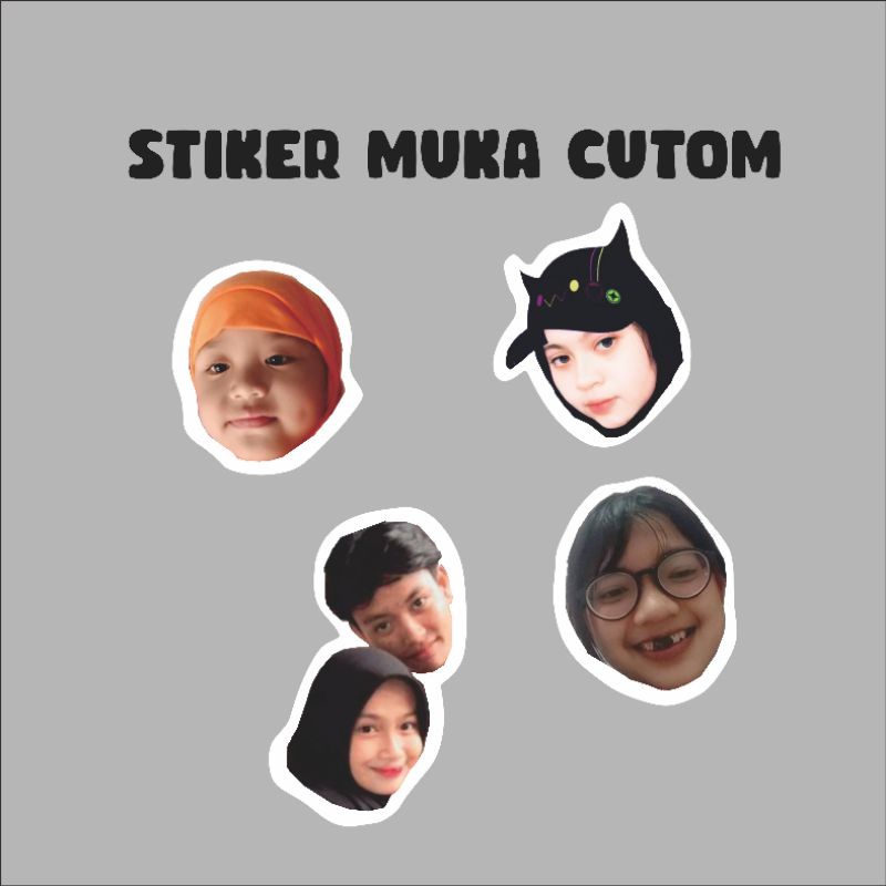 Jual stiker muka custom 1 paket isi 4 biji | Shopee Indonesia