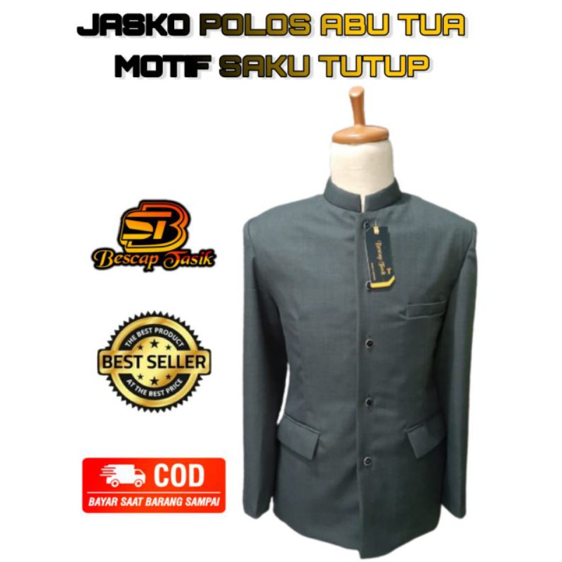 Jual Jasko Polos Abu Tua Motif Saku Tutup Jas Koko Jas Resmi Original ...