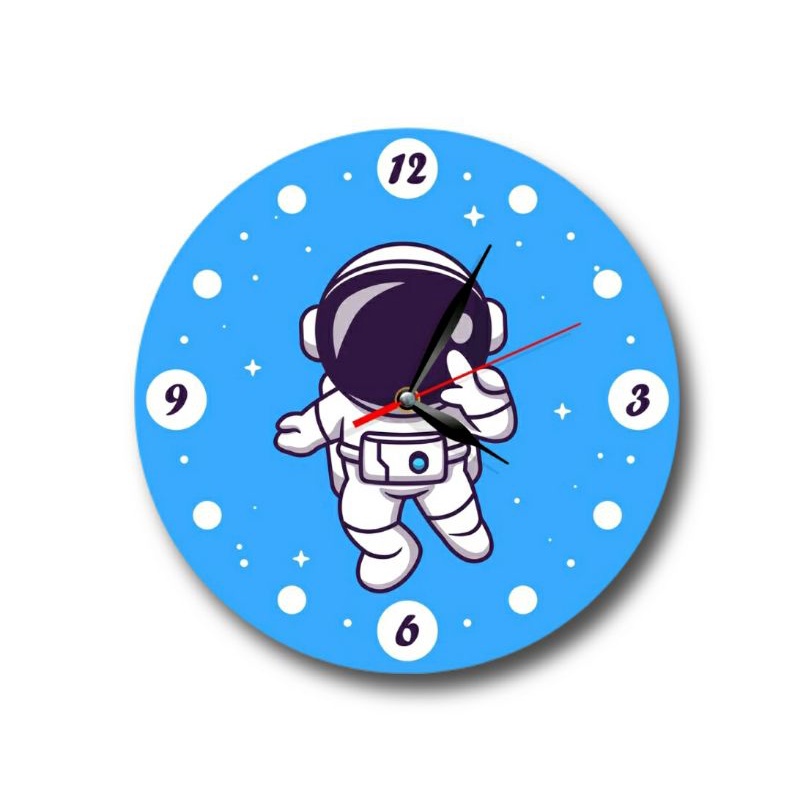 Jual Jam Dinding Anak Astronaut Roket | Hiasan Jam Dinding Anak (FREE ...
