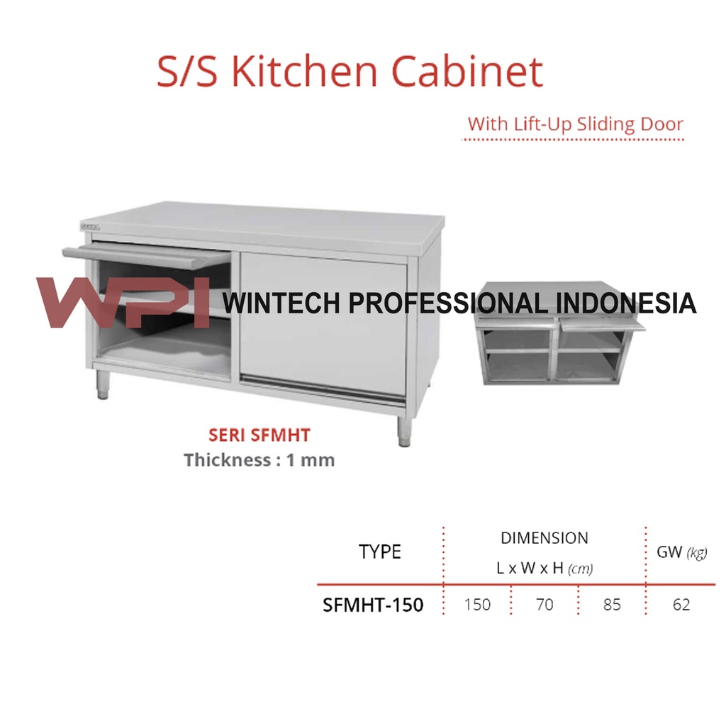 Jual SFMHT-150 SS KITCHEN CABINET W/ SLIDING DOOR / LEMARI DAPUR ...