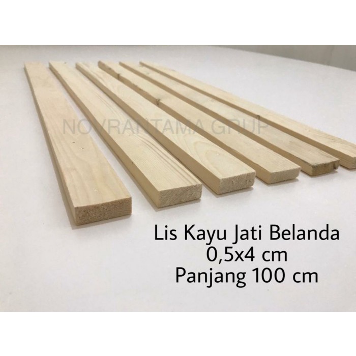 Jual Lis kayu Pinus Jati Belanda 0,5x4 cm panjang 100cm, 5x40mm ...