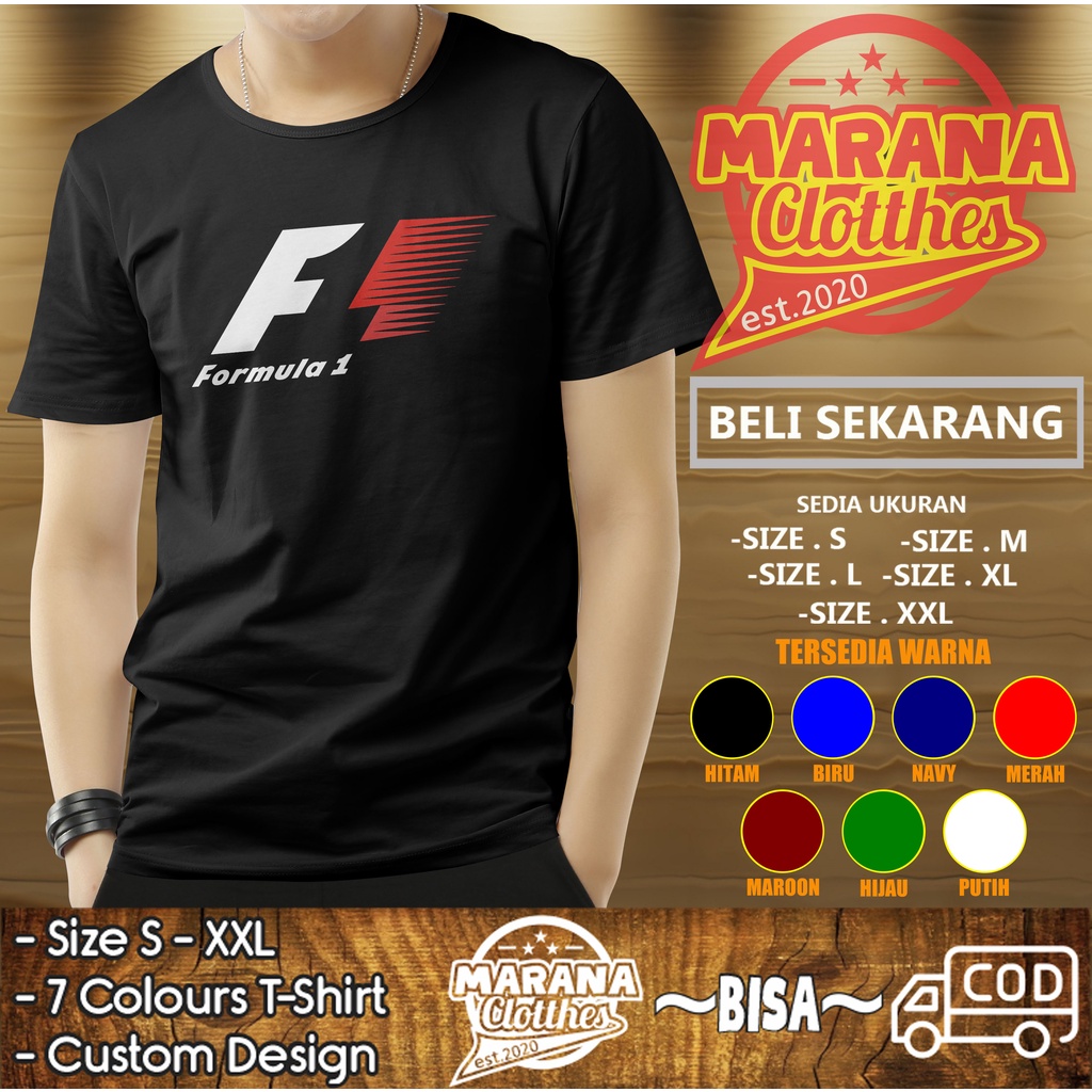 Jual Kaos Baju Formula 1 F1 Logo Kaos Otomotif | Shopee Indonesia