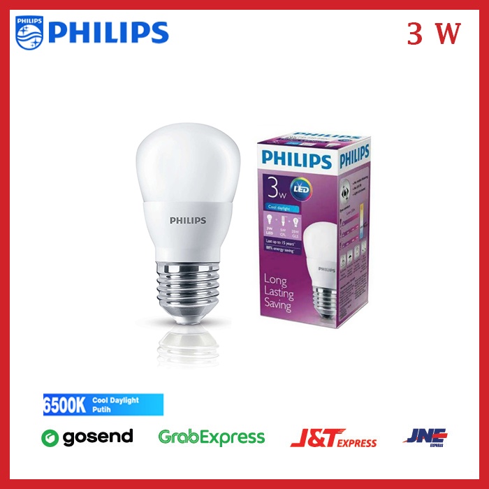 Jual Lampu Bohlam LED Philips 3 Watt Putih/Cool Daylight (3W 3 W 3Watt) | Shopee Indonesia