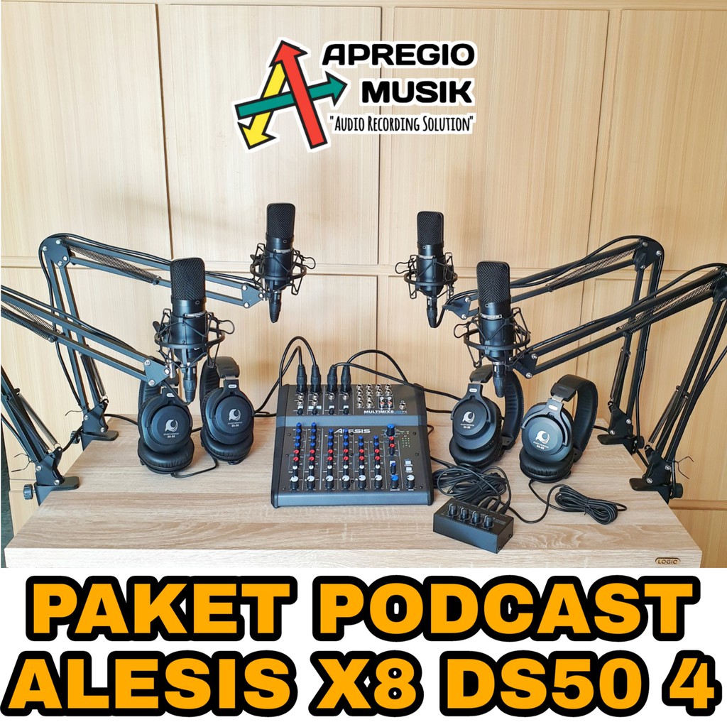 Jual Paket Podcast 4 orang PROfesional Alesis Multimix 8 X8 DS50 ...