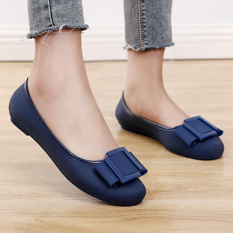 Jual Sepatu Biru Wanita Sepatu Flat Sepatu Jumbo Flatshoes Jelly ...