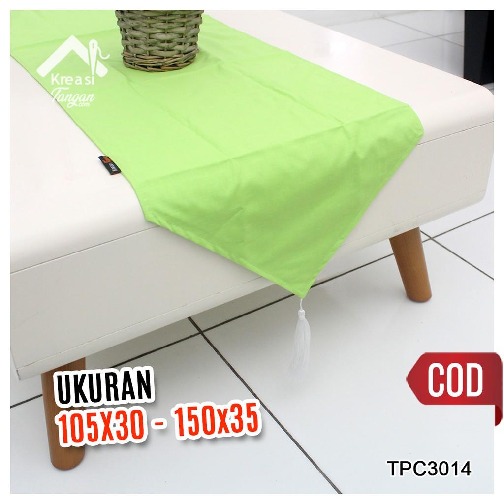 Jual Taplak Meja Polos Table Runner POLOS HIJAU STABILO Ukuran 105x30 ...