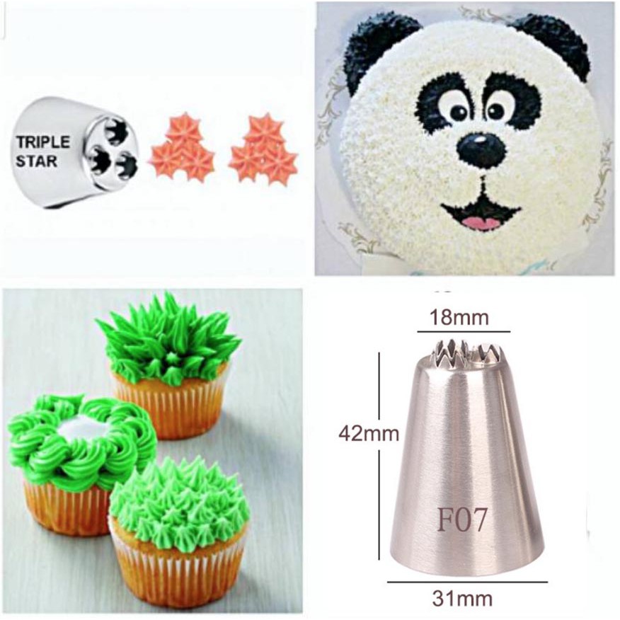 Jual Spuit bintang 3 lubang no F07 triple star tip spuit dekorasi kue ...