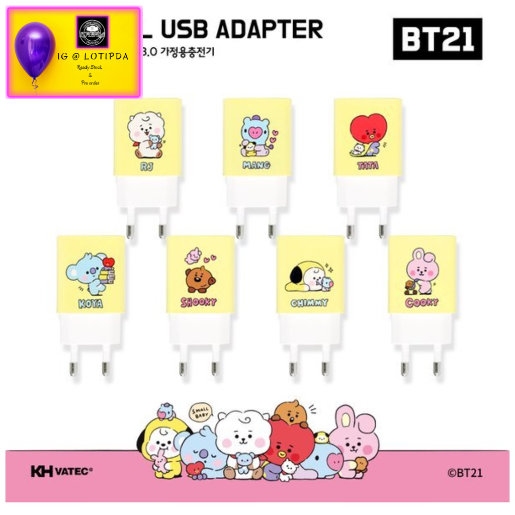 Jual BT21 Official Dual adapter adaptor USB Multi Charger Line Friends ...